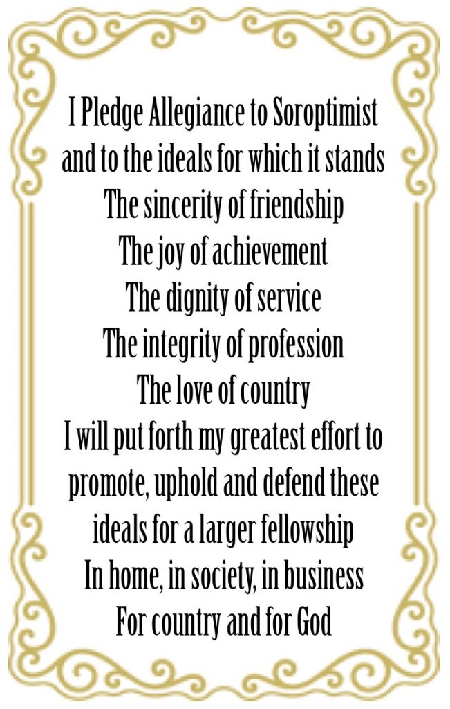 Soroptimist Pledge | Soroptimist International Centenary 2021 | SIGBI